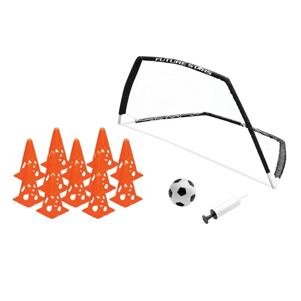 Future Stars Soccer Set with 1 4ft Soccer Net, 12 Orange Cones, 1 ...