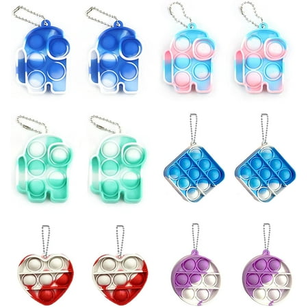 Mini Pop It Keychain, Small Pop It Fidget Toy Pack, Durable Pop-it ...