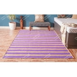 Chouhan Rugs Natural Jute Purple Striped Rug Bohemian Rug Decor Rug ...