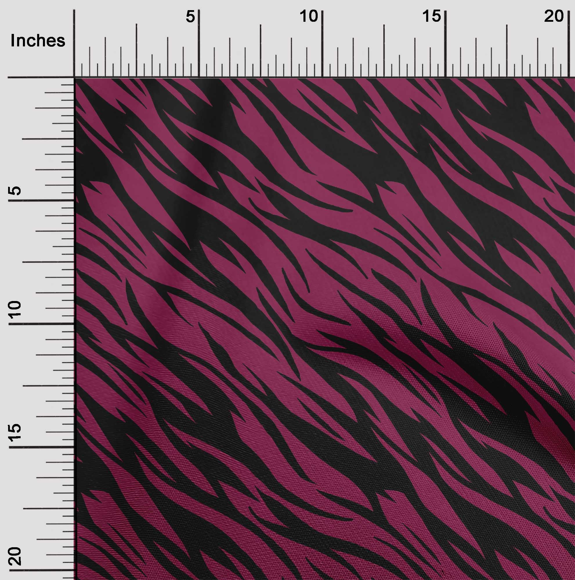 oneOone Silk Tabby Burgundy Fabric Tiger Animal Skin Sewing Material ...