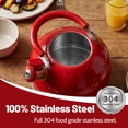 Uscover Hearty Red Red Tea Kettle for Stove Top,2.64QT Whistling Water ...