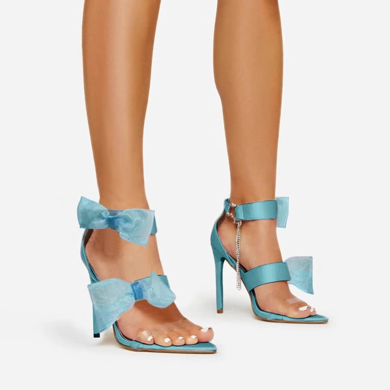 Blue Heels With Bow