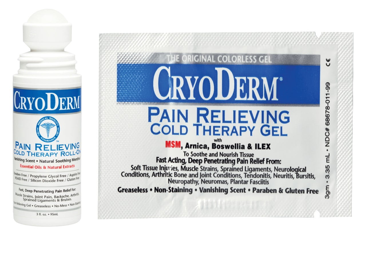 CryoDerm Combo Package Cold Therapy 3 oz Roll-On & 12 Packets - Walmart ...