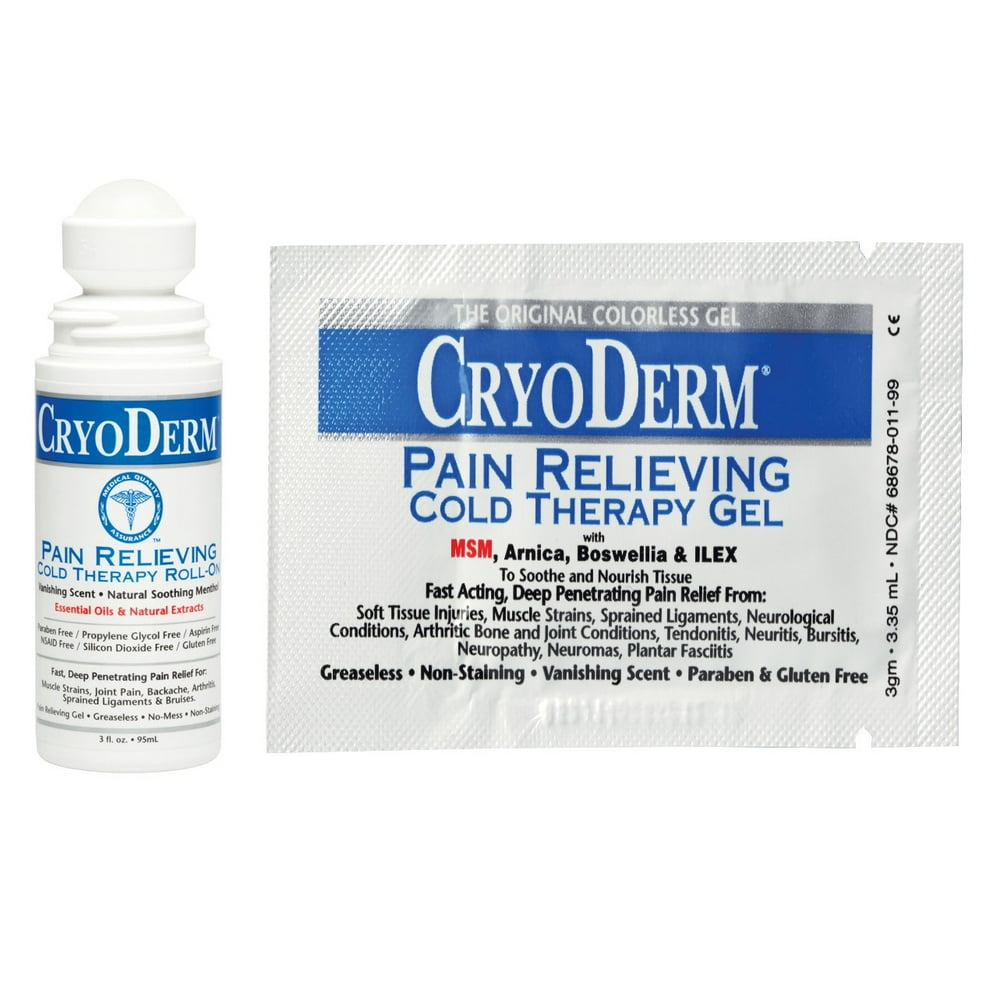 CryoDerm Combo Package Cold Therapy 3 oz Roll-On & 12 Packets - Walmart ...