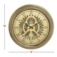 Decmode Traditional 19 Inch Round Iron Wall Clock With Exposed Gears ...