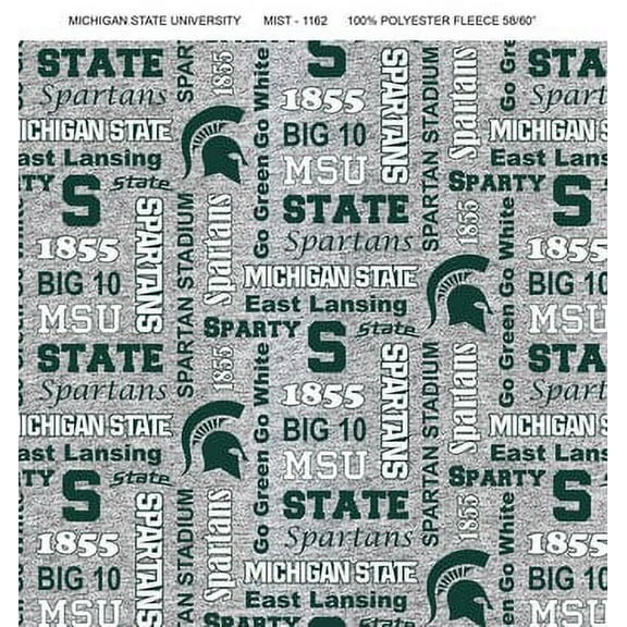 Michigan State Spartans Pop Art Graffiti Print Cotton Fabric-Sold by ...