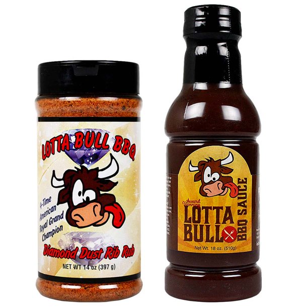 Lotta Bull 2 Pack Diamond Dust Rib Rub 14 Oz & Original BBQ Sauce 18 Oz ...