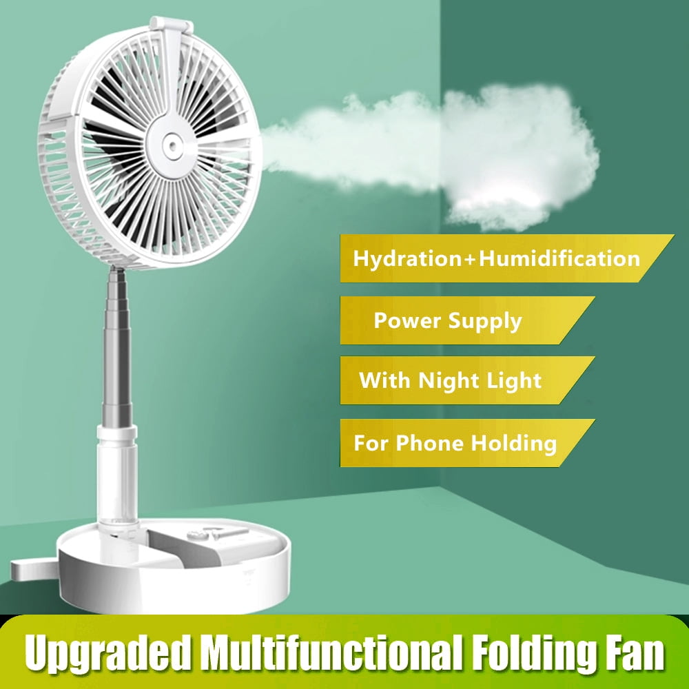 Portable Folding Hydrating Fan USB Electric Fan Multifunctional ...