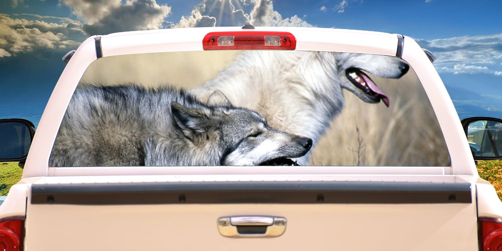 WOLFPACK Rear Window Graphic truck view thru vinyl decal back - Walmart ...