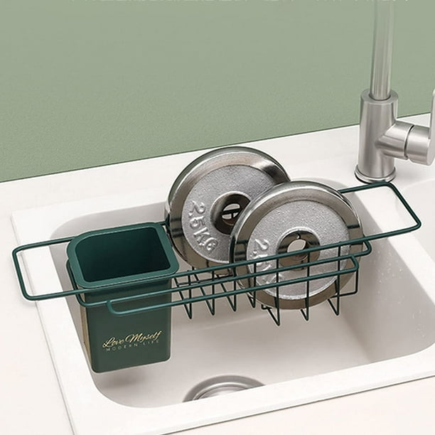Sink Drainer, Kitchen Drain Basket Wrought Iron Storage Drain Rack ...