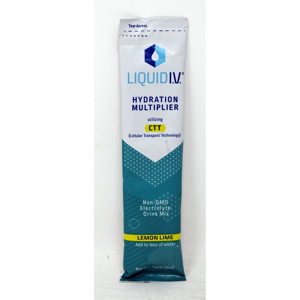 Liquid I.V. Hydration Lemon Lime Energy Drink Mix 0.56 Ounces Single ...