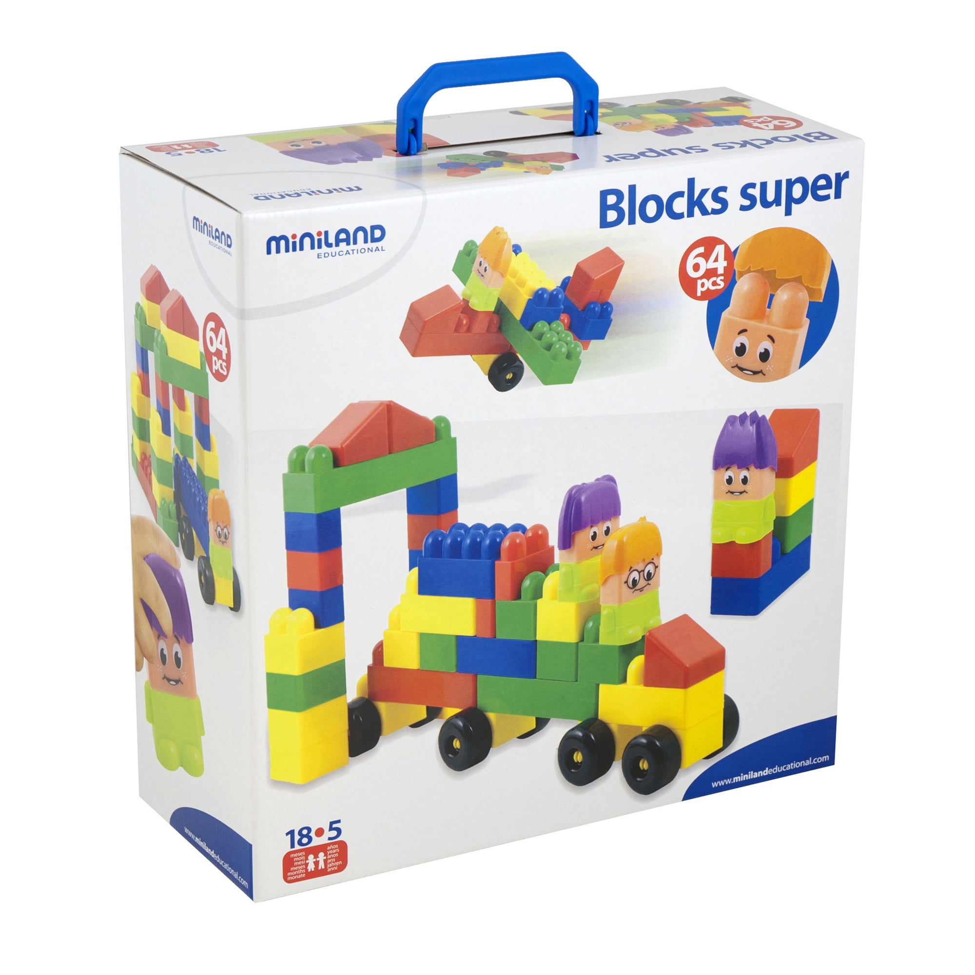Miniland Blocks Super, Pack of 64 - Walmart.com - Walmart.com