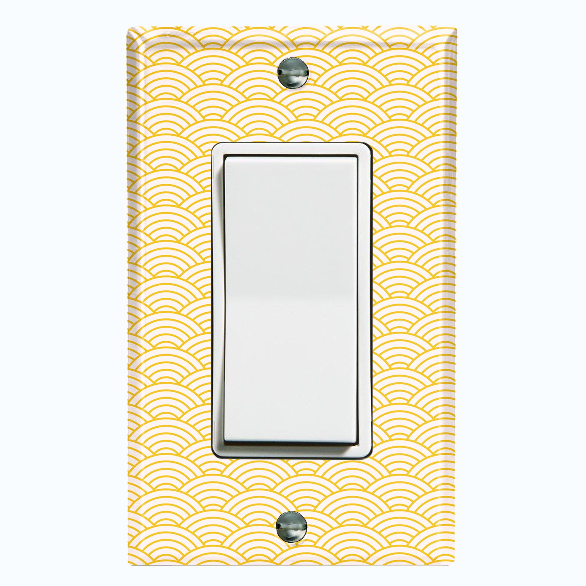Metal Light Switch Plate Cover Japanese Sea Wave Pattern Yellow ...