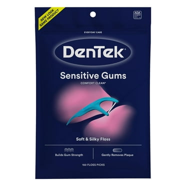 DenTek Sensitive Gums Floss Picks, Comfort Clean Soft & Silky Floss ...