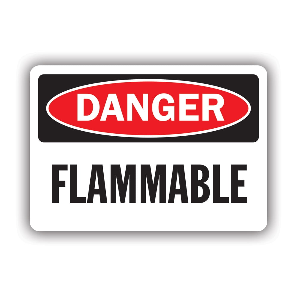 Danger Flammable Sticker Decal - Self Adhesive Vinyl - Weatherproof ...