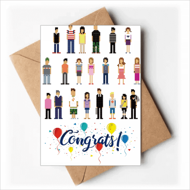 Game Characters Pairs Pixel Wedding Cards Congratulations Greeting ...