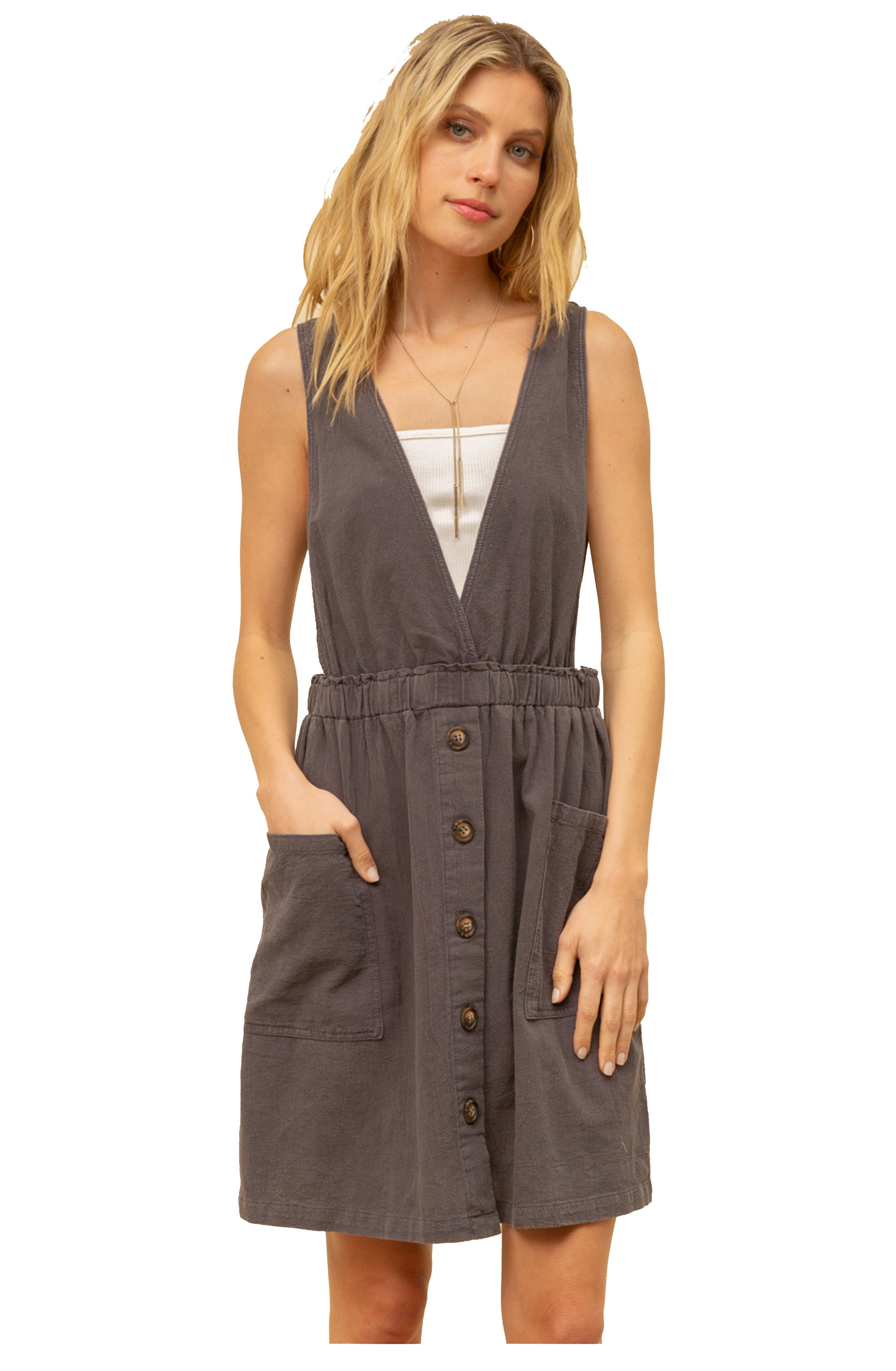 Hem & Thread - Hem & Thread Pinafore Button Down Pocket Dress-Vintage ...