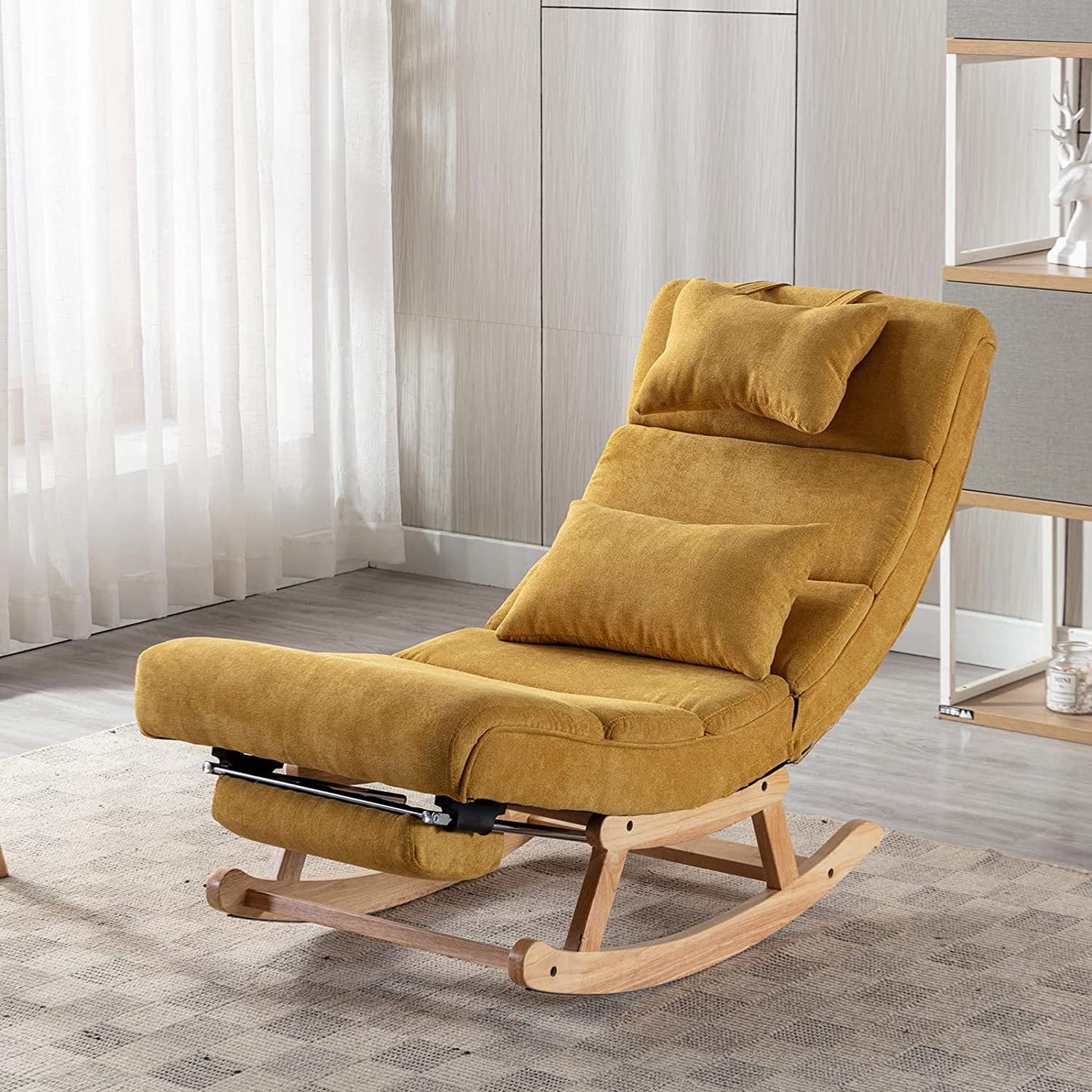 Rocking Lounge Chair, Modern Accent Rocking Glide Chair with Large Back ...