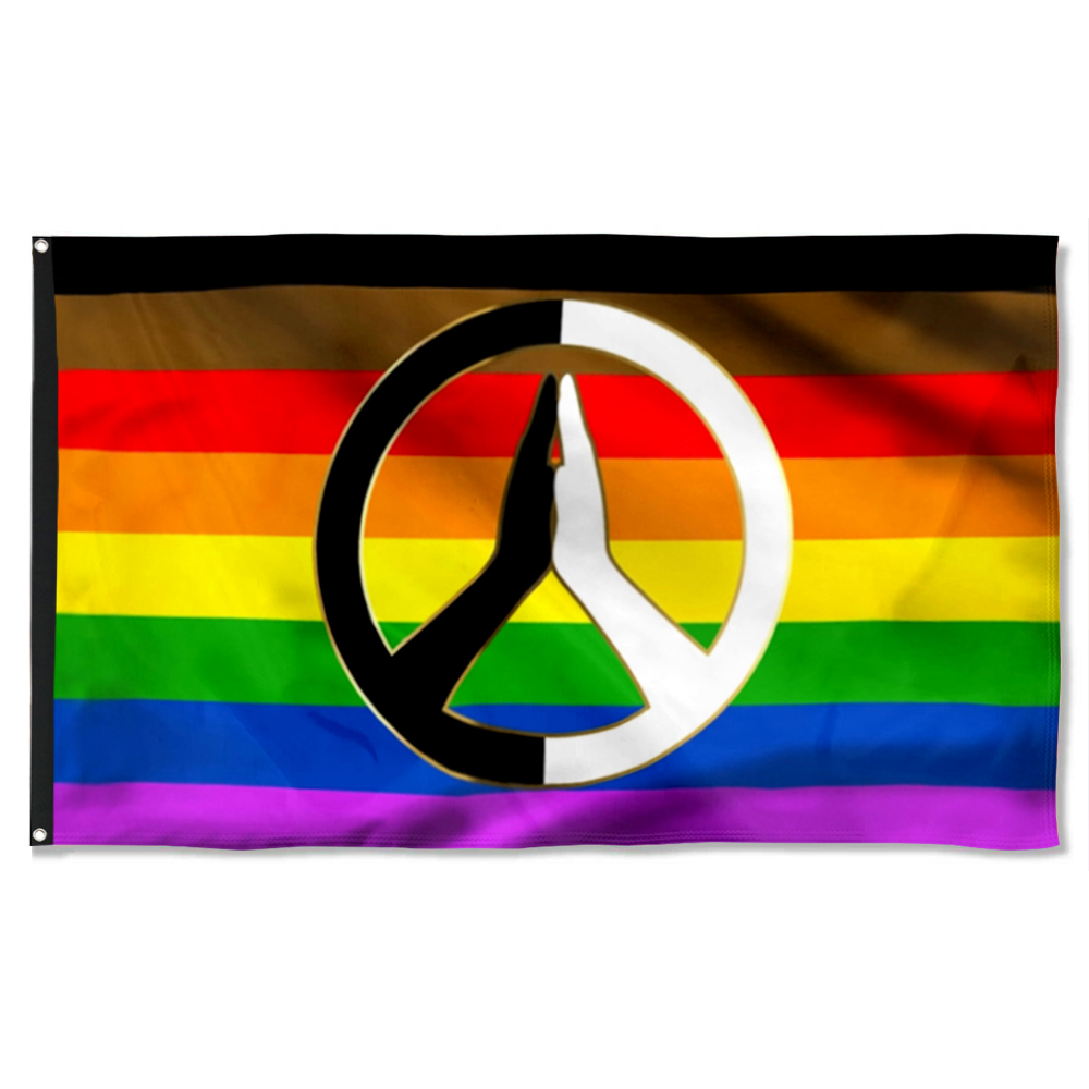 Cayyon Equality Flag LGBT BLM Rainbow Hippie Peace Sign Flag 3x5Feet ...