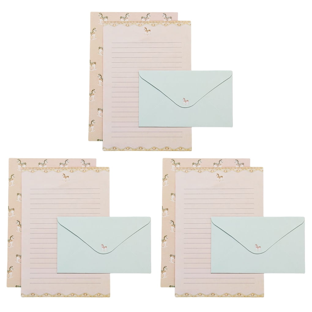 Injueey Sobre lindo exquisito papel de carta ligero portátil ...