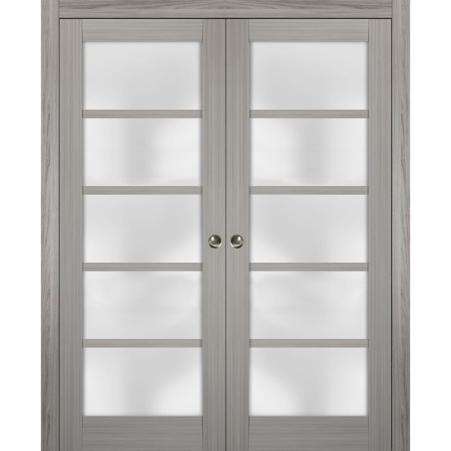 Sliding French Double Pocket Doors 36 x 80 inches Frosted Glass ...