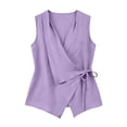 2026 Women’s Summer Wrap Tank Top Ruched Tie Side V Neck Sleeveless ...