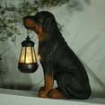 "Solar LED Garden Dog Statue, 13"" Outdoor Decor, Puppy Figurine for ...