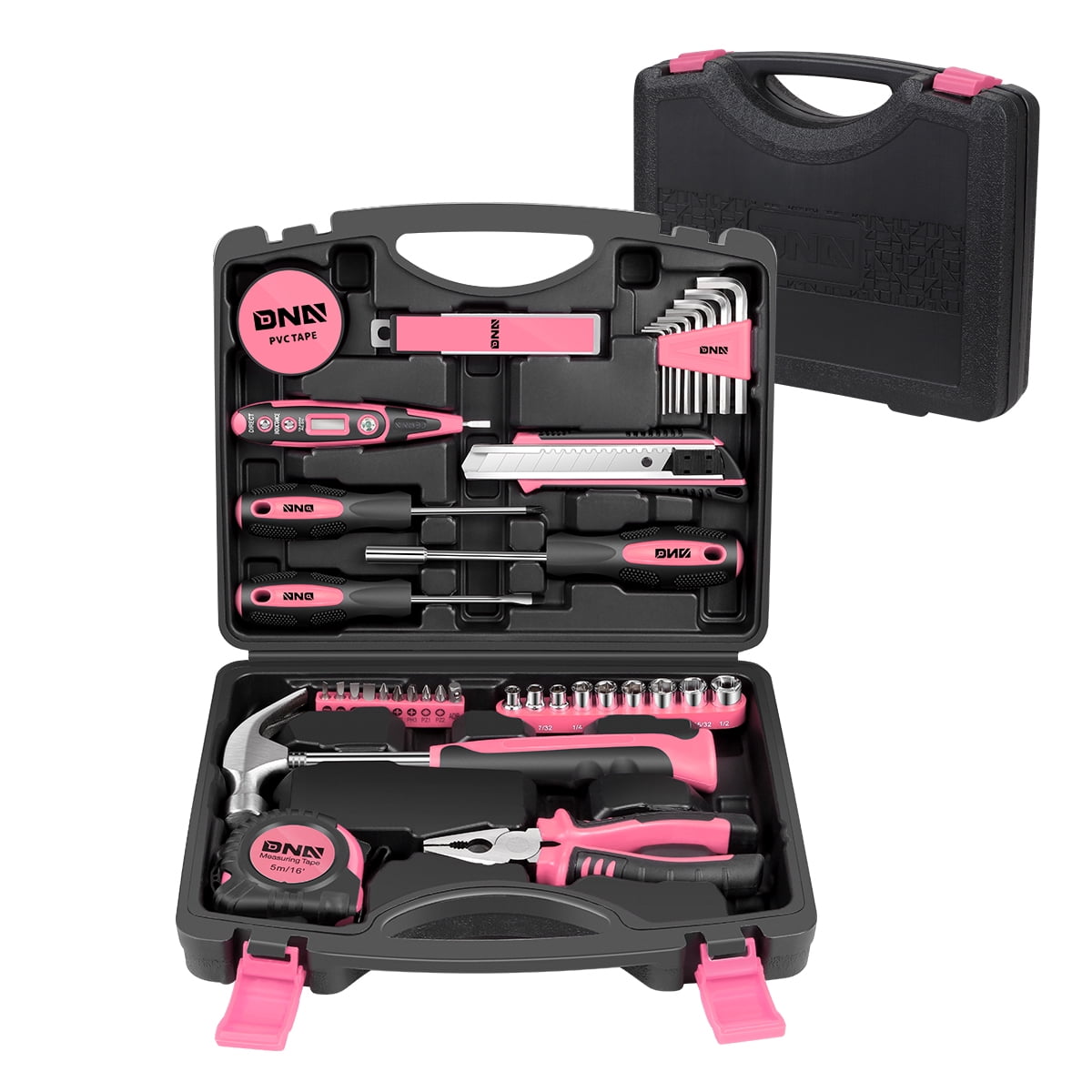 DNA Motoring TOOLS-00014 Pink 46 PCs Home Tool Set Electonic Repair ...