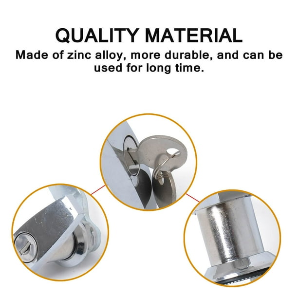 Zinc Alloy T-Shaped Handle Lock Chrome Plated Silver Toolbox Lock ...