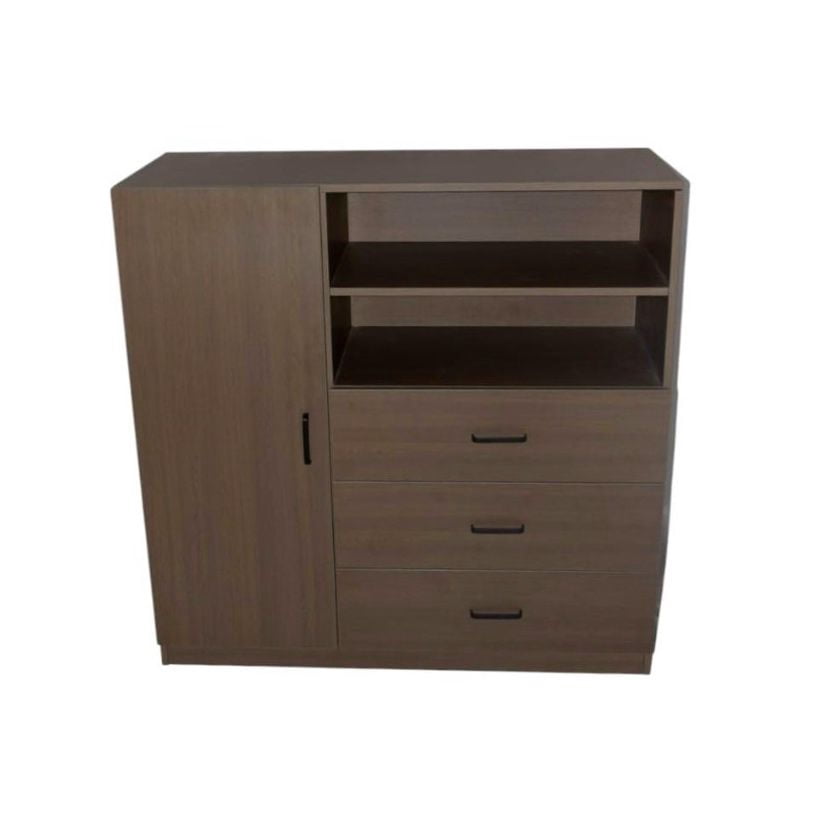 Cómoda Cajonera Maximus con 3 Cajones 1 Puerta Chocolate 100 Cm ...