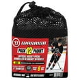 Warrior Ice Hockey Pucks - 6oz - 12pk Black Rubber Pucks in a Mesh Bag ...