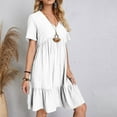 gakvbuo Summer Dress For Women Casual V-Neck Short Sleeve Ruffled High ...