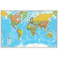 24" x 36" Smithsonian Journeys Blue Ocean World Wall Map - Laminated ...