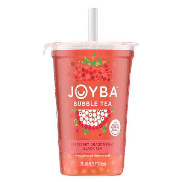 Joyba Bubble Tea Raspberry Dragonfruit Black Tea with Popping Boba, 3 ...
