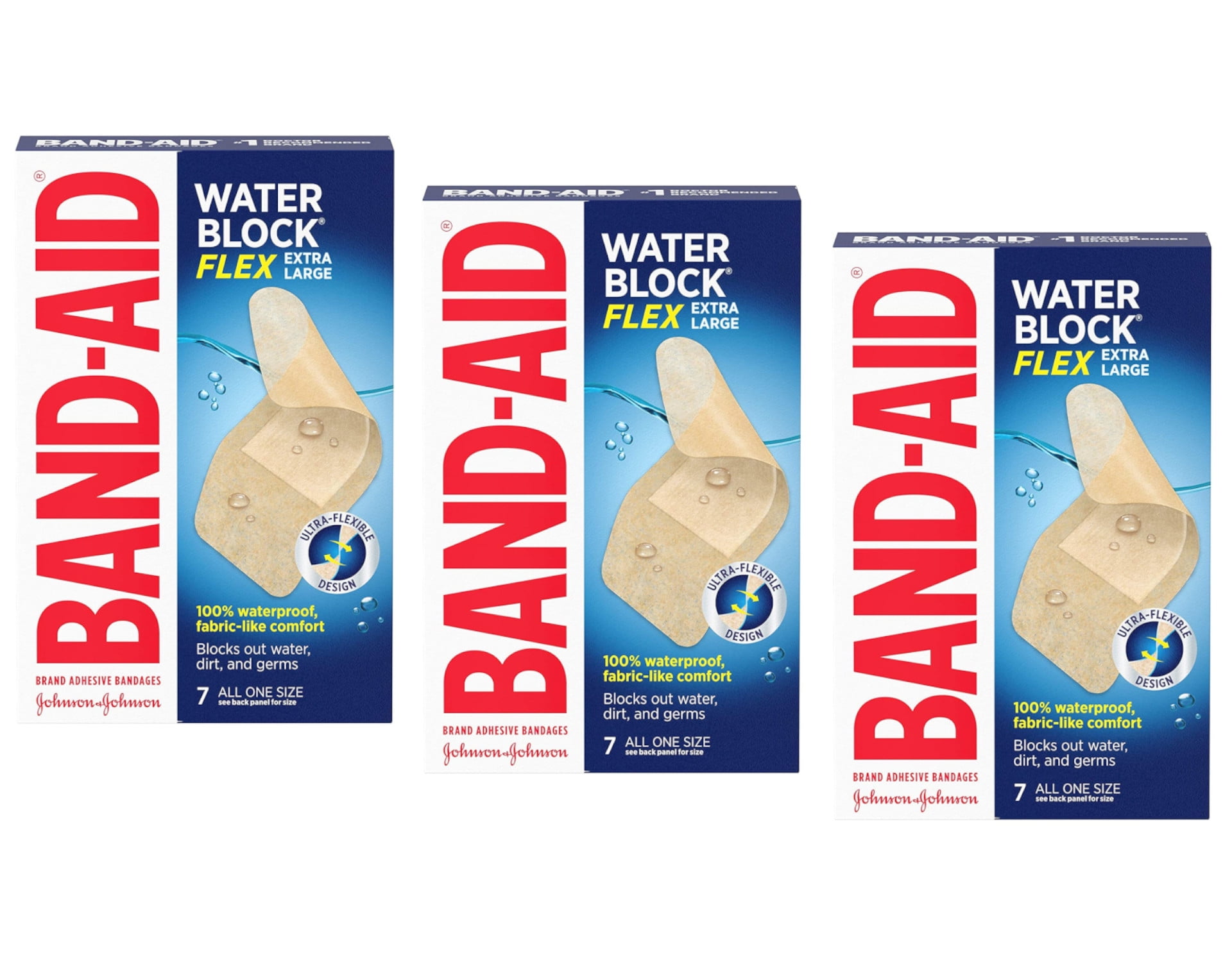 Band-Aid Brand Water Block Flex Adhesive Bandages, Extra Large, 7 ct ...