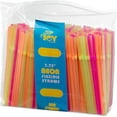 Sip N' Joy 500-Pack Flexible Plastic Straws, Disposable and Long ...