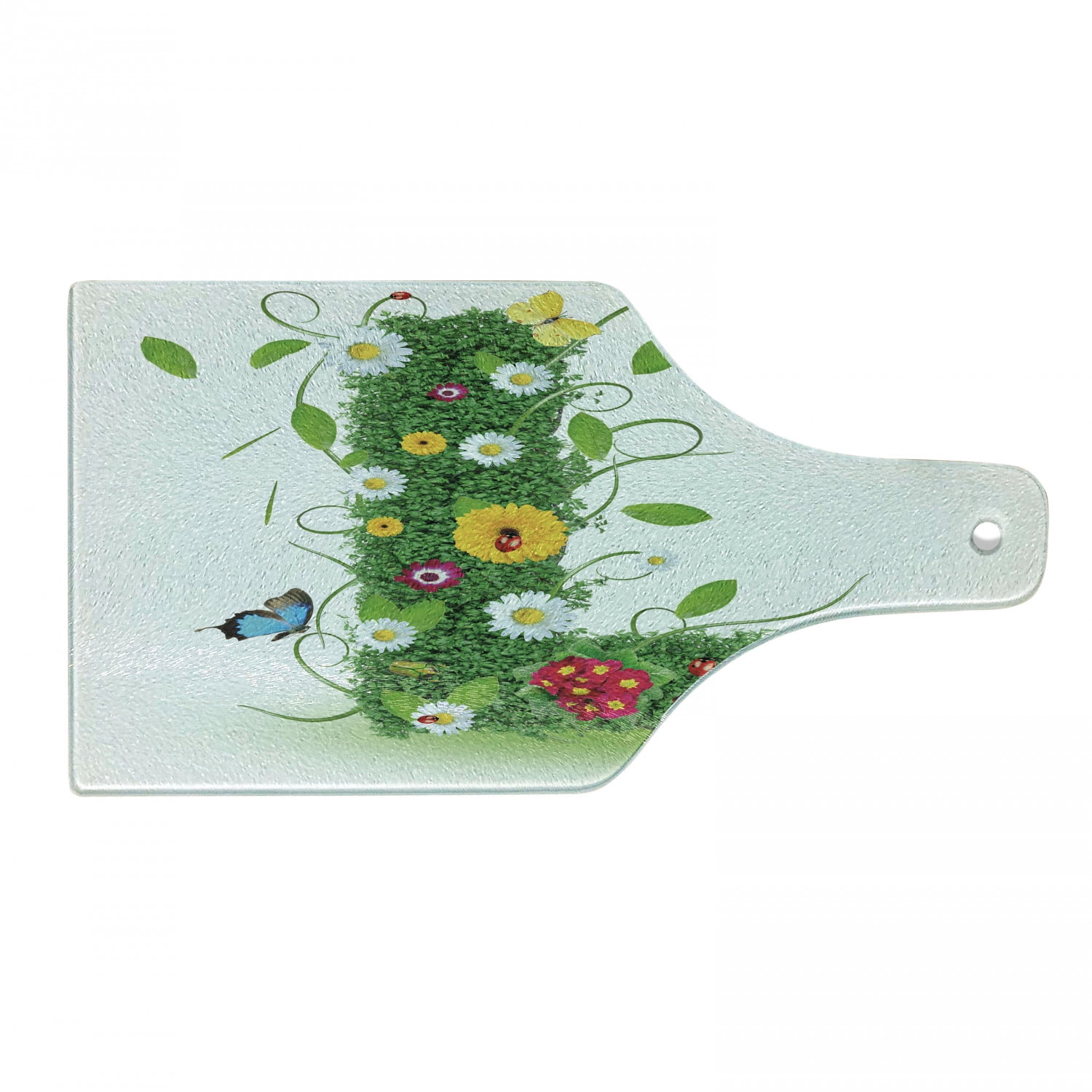 Letter L Cutting Board, Alphabet Capital L Design Daisies Wildflowers ...