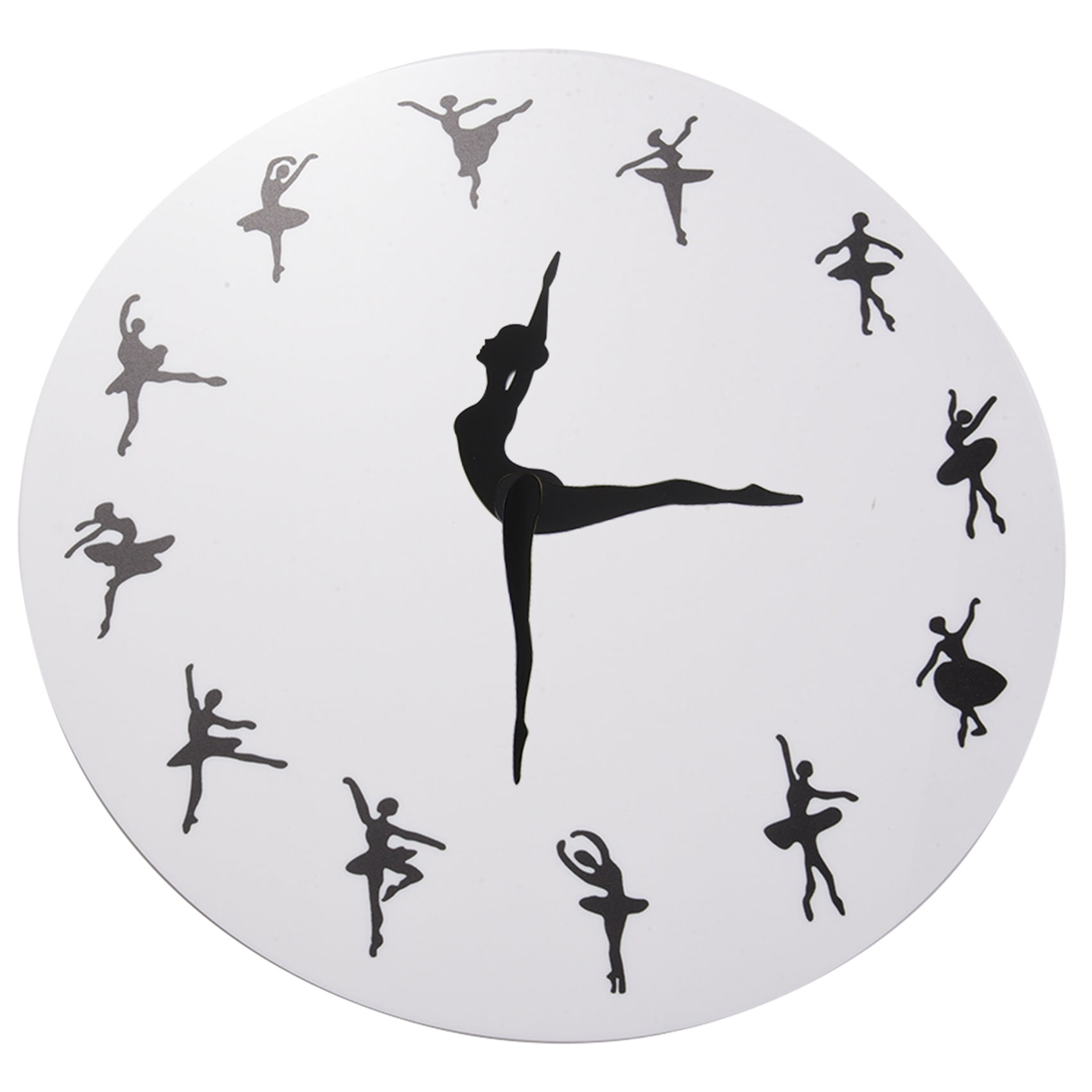 Home Décor Clocks Dancer Silhoulette Black and White Clock Dance Home ...