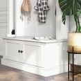 HOMCOM Hall Tree, Entryway Bench w/ Coat Rack, Shoe Cabinet, White ...