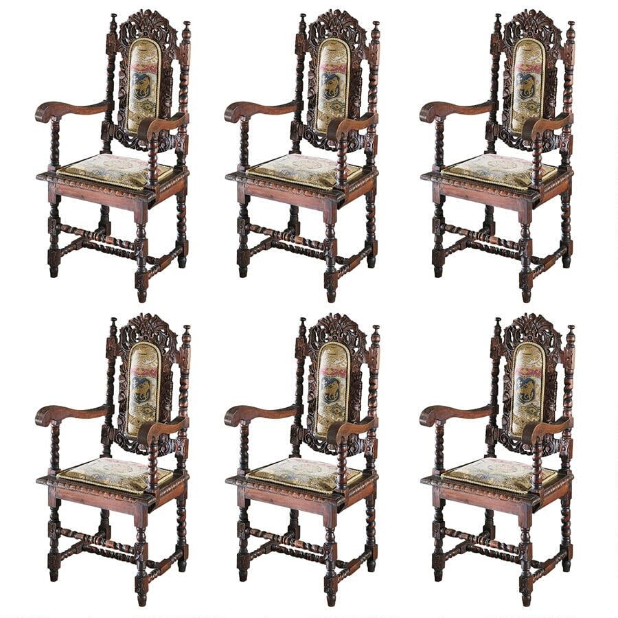 Design Toscano Charles II Chairs: Set of Six Armchairs - Walmart.com