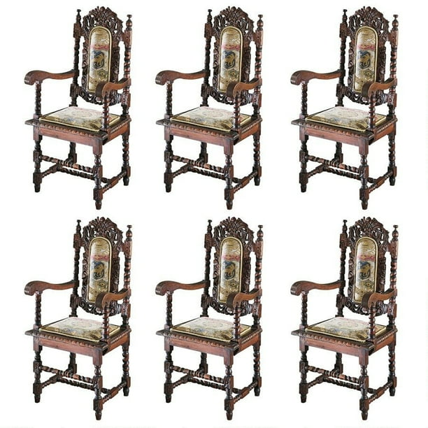 Design Toscano Charles II Chairs: Set of Six Armchairs - Walmart.com