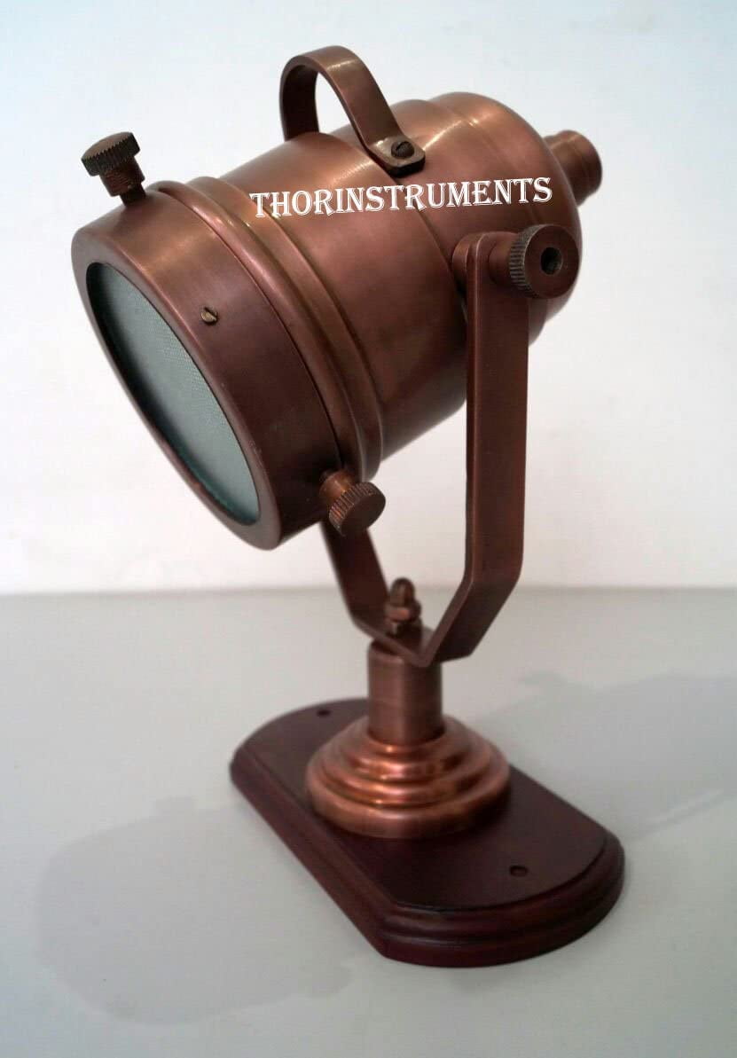 Thor Designer Copper Spot Light Table Lamp With Wooden Base - Walmart.com