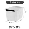 Kerhouze 54 Qt Clear Storage Bins with Lids Plastic Stackable 4 Pack ...