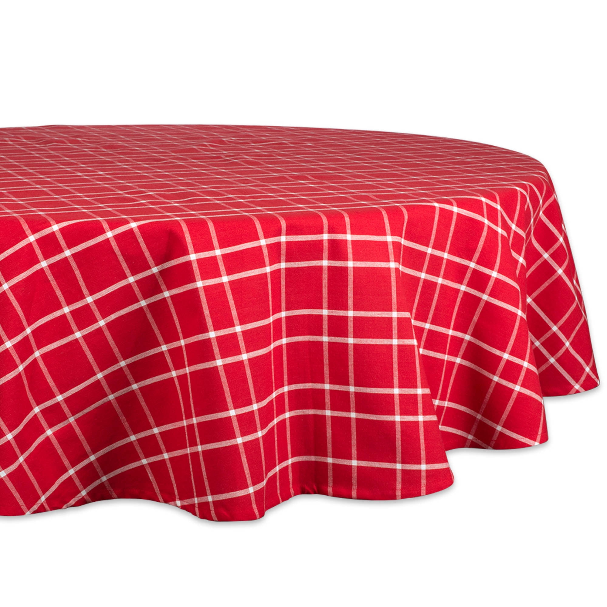 DII Holly Berry Plaid Tablecloth 70 Round - Walmart.com