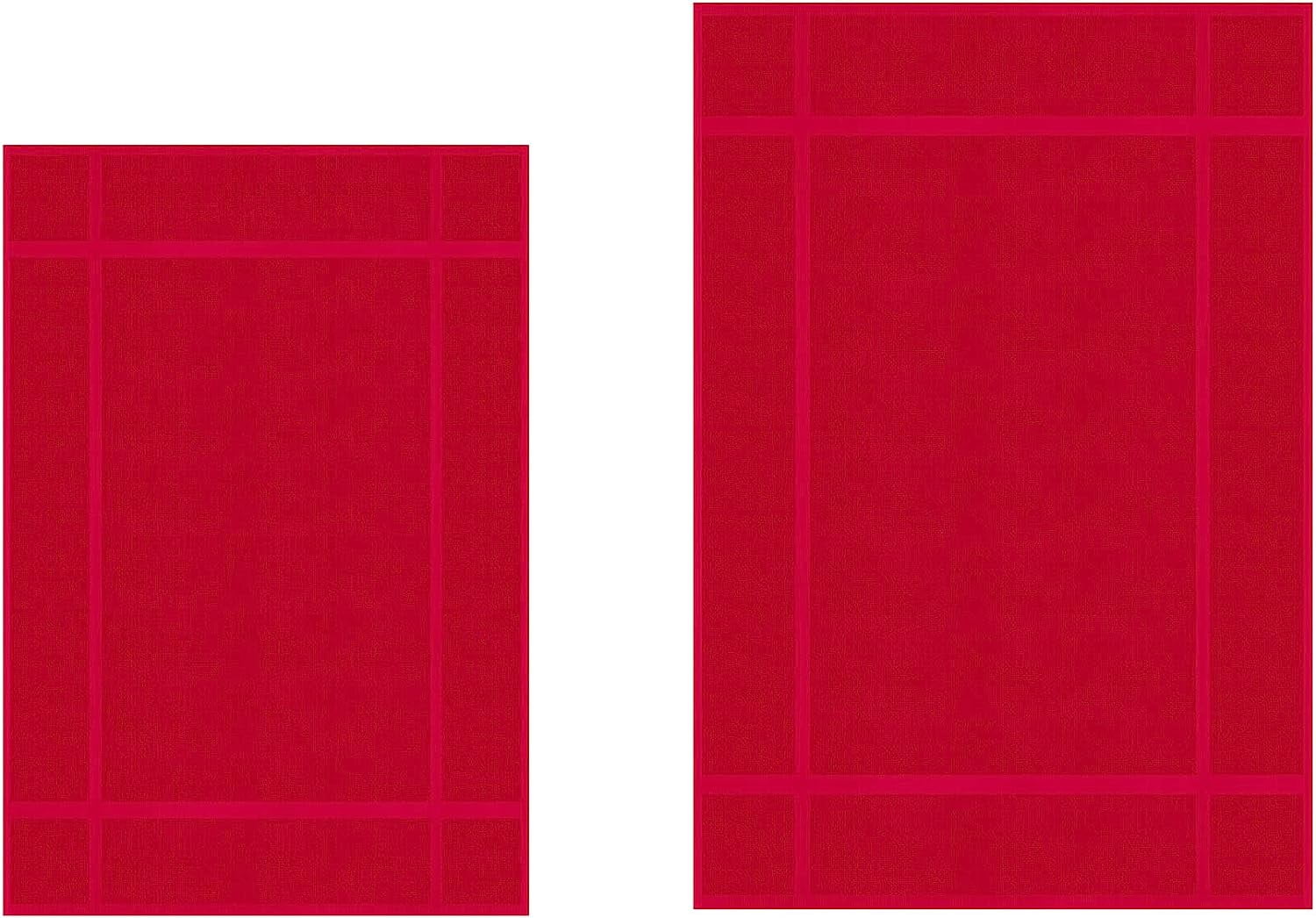 Ample Decor Cotton Bath Mats 24 x 17 inch and 34 x 20 inches Pack of 2 ...