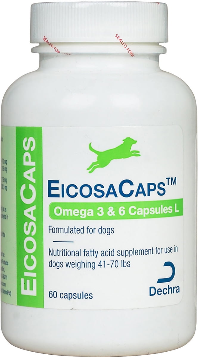 Dechra EicosaCaps Omega 3 & 6 Capsules for Dogs 41-70 lb 60 Count ...