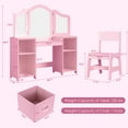 LAZY BUDDY Kids Vanity, 2 in 1 Princess Makeup Desk and Chair Set with ...