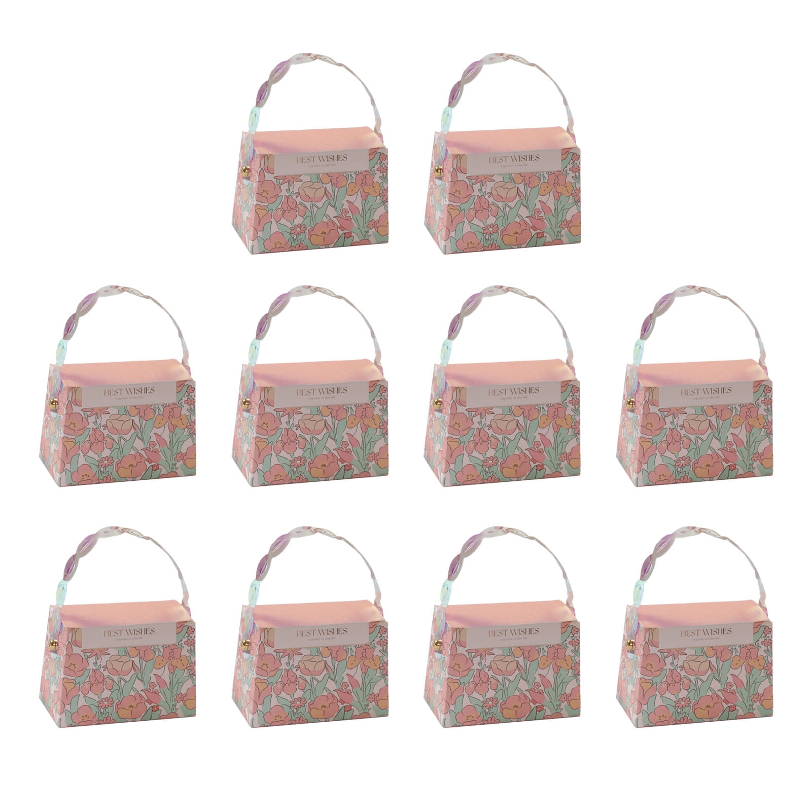 10 PCS Wedding Candy Box Rose Pattern Gifts Bag Handheld Wedding ...