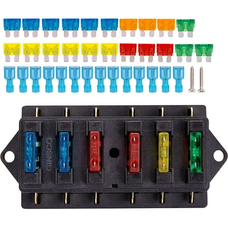 Ginsco 12V 24V 6 Way Fuse Waterproof Quick Disconnect Fuse Box Holder ...