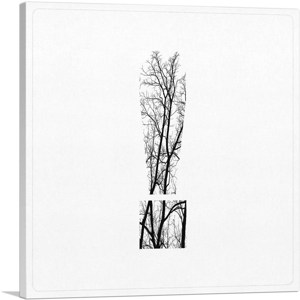 ARTCANVAS Tree Branches Alphabet Exclamation Point Mark Sign Canvas Art ...